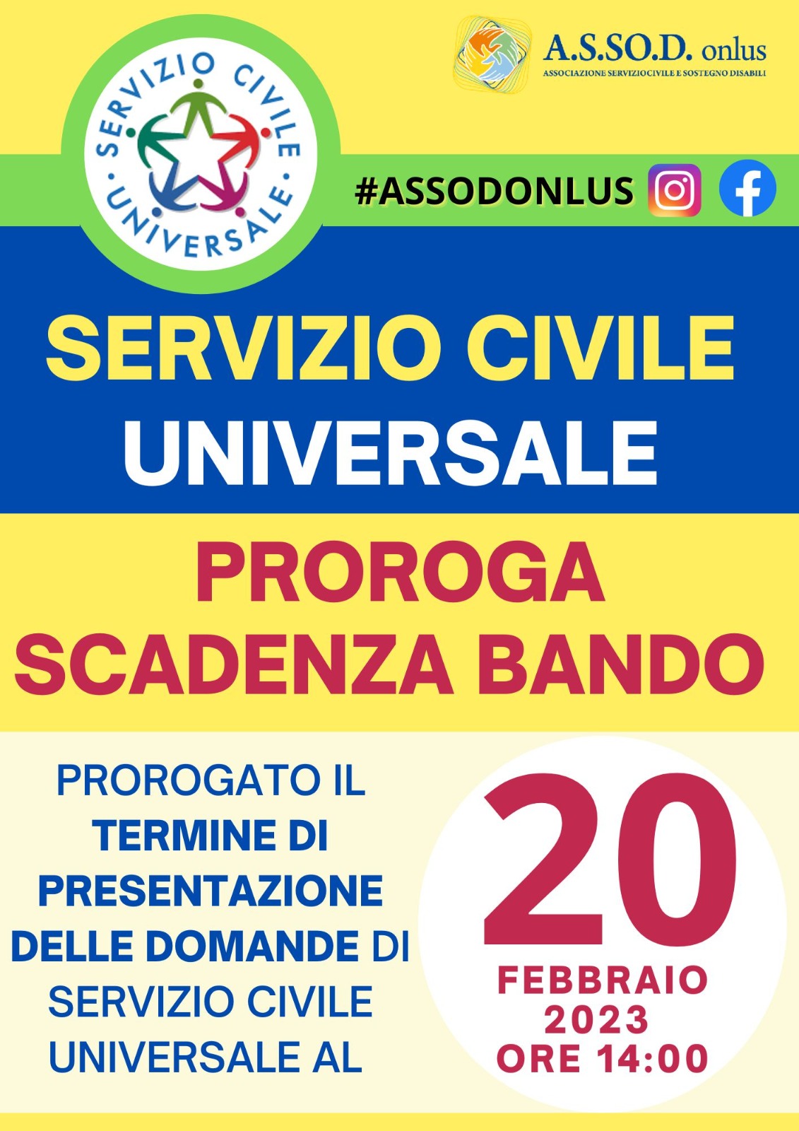 Servizio Civile Universale - Bando Ordinario 2022: PROROGA DEI TERMINI PER LA PRESENTAZIONE ...